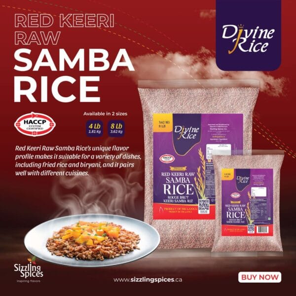 Red Keeri Raw Samba Divine Rice - Sizzling Spices Inc.